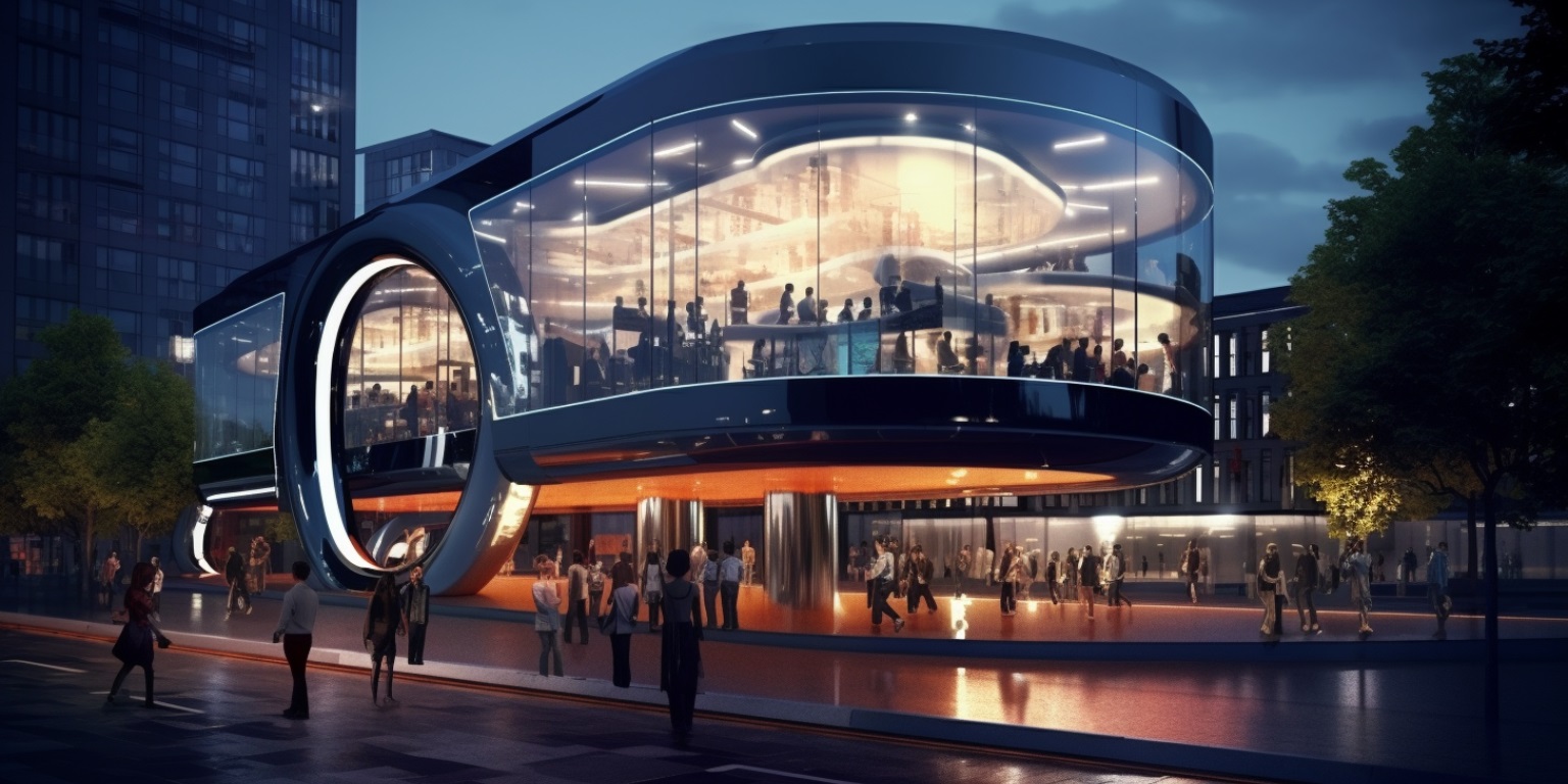 AI商业建筑：urban station is a compact and versatile modular space, needs of ...