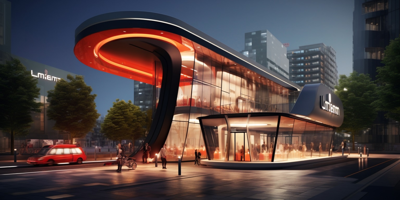 AI商业建筑：urban station is a compact and versatile modular space, needs of ...